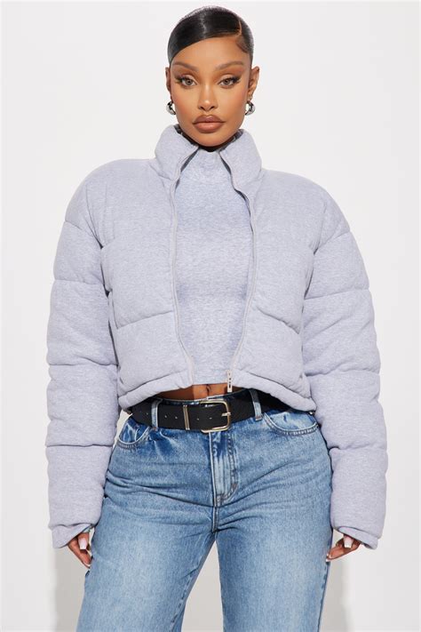 Keep It Cozy Ribbed Puffer Jacket Grey Fashion Nova
