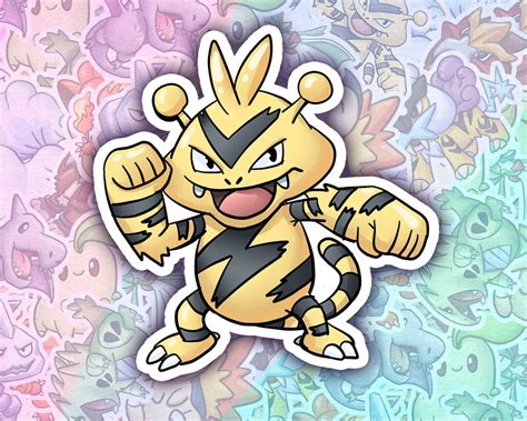 Electabuzz Chibi Sticker Fan Art Cute Foodie Sticker Laptop