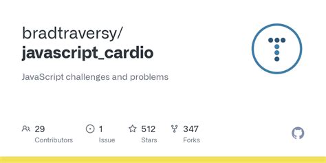 github bradtraversy javascript cardio javascript challenges and problems