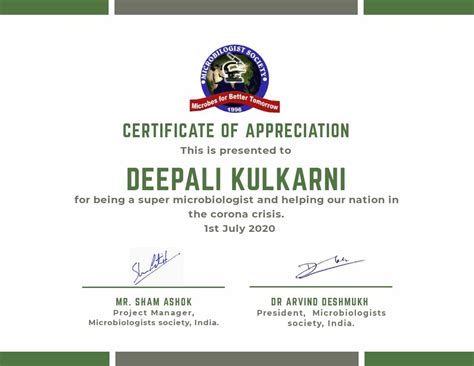 Volunteer Microbiology Covid19 Deepali Kulkarni