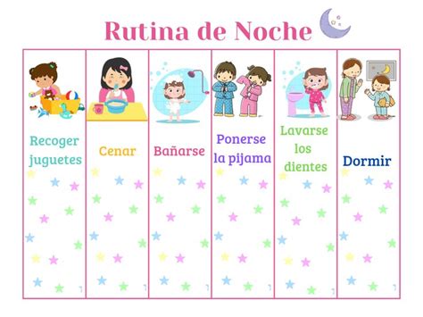 Rutina De Noche 🌜 Tabla De Tareas Para Niños Tareas Para Niños