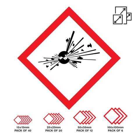 Label Ghs Explosive Blackredwhite Decal — Euro Signs And Safety