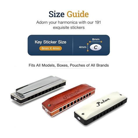 Harmonica 3d Stickers 3m High Quality 191 Music Key Labels
