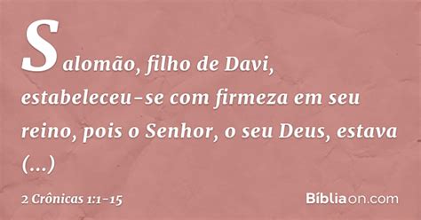 2 Crônicas 1 1 15 Bíblia