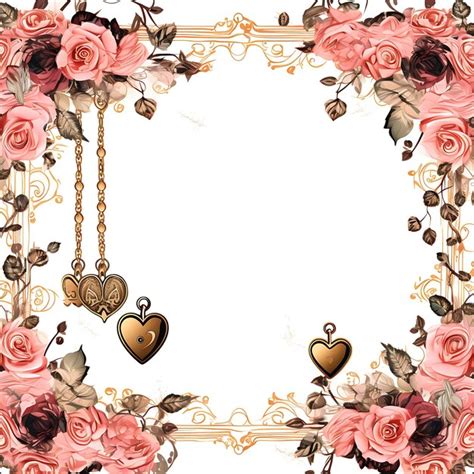 Premium Ai Image Frame Of Victorian Inspired Scribbles Border With Lace Cameos And Orn Clipart