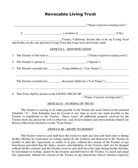 Free 16 Sample Will And Trust Forms In Pdf Ms Word