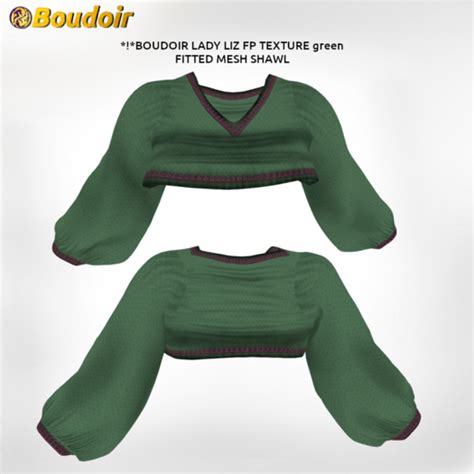 Second Life Marketplace Boudoir Liz Fp Texture Fitmesh Shawl Green