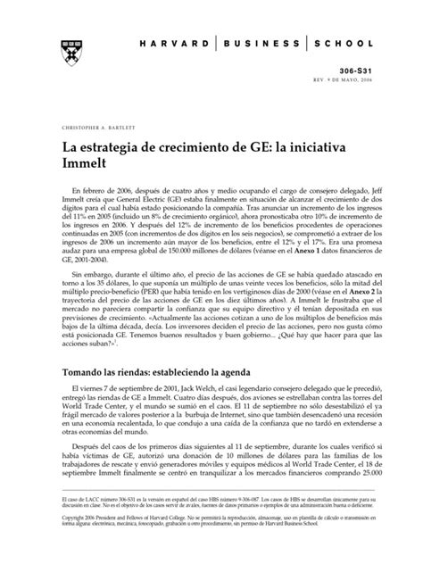 Caso Ge La Iniciativa Immelt Pdf Energia General Enron