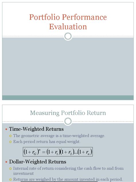 Portfolio Performance Evaluation Pdf Sharpe Ratio Beta Finance