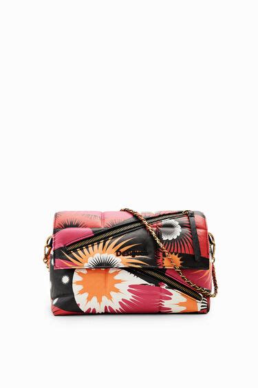 Womens Midsize Geometric Patchwork Crossbody Bag I