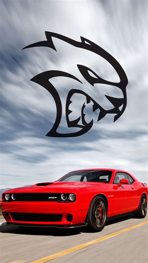 Dodge Challenger Srt In Red Color With Eagle Decal Car Wallpapers