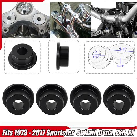 Solid Billet Handlebar Riser Bushing For Harley Softail Dyna Sportster