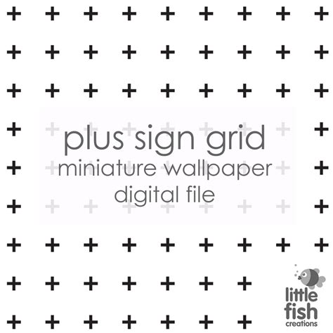 Digital Download Plus Sign Grid Black On White Etsy