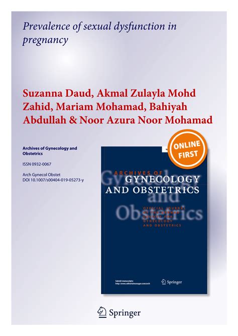 Pdf Prevalence Of Sexual Dysfunction In Pregnancy