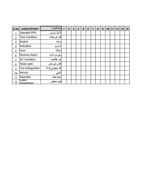 Daily Inspection Checklist Drum Roller Pdf