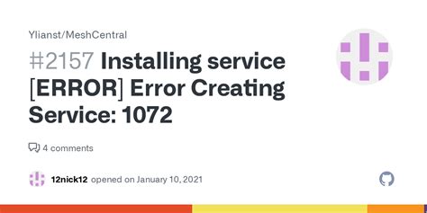 Installing Service Error Error Creating Service 1072 · Issue 2157 · Ylianstmeshcentral · Github