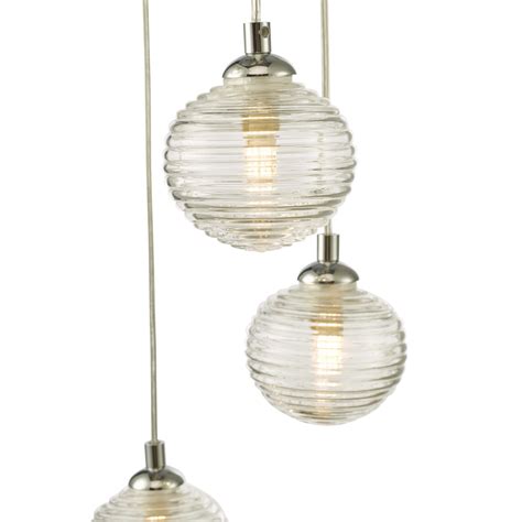 Dar Lighting Federico 5 Light Cluster Ceiling Pendant Light In Polished