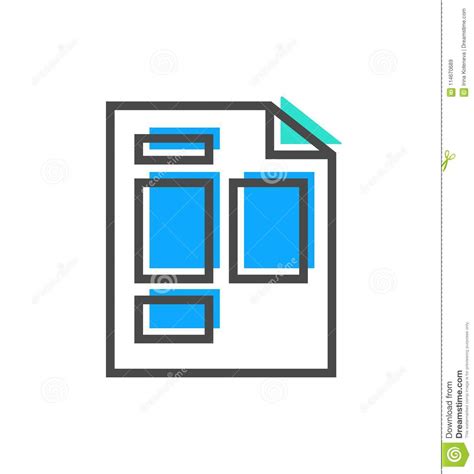 Big Data Linear Icon With Database Sign Royalty Free Cartoon