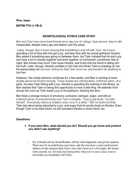 Deontological Ethics Case Study Pdf