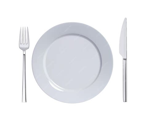 Premium Vector Dinner Plate Knife And Fork Illustration