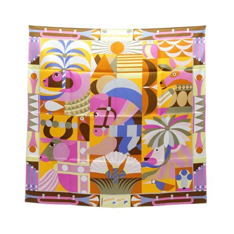 Hermès Hermes Carré 90 Parade En Fanfare Scarf Multiple Colors Yellow