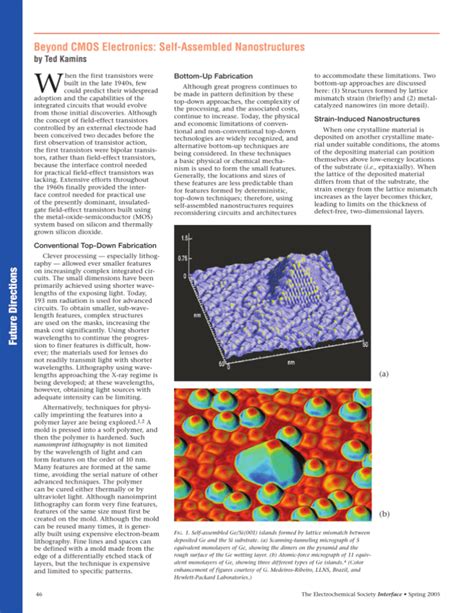 Beyond Cmos Electronics Self Assembled Nanostructures