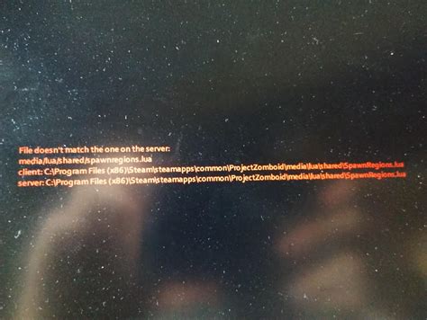 File Doesnt Match Server Rprojectzomboid