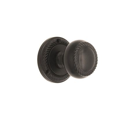 Spira Brass Georgian Mortice Door Knobs Black