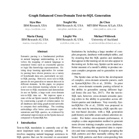 Graph Enhanced Cross Domain Text To Sql Generation Acl Anthology