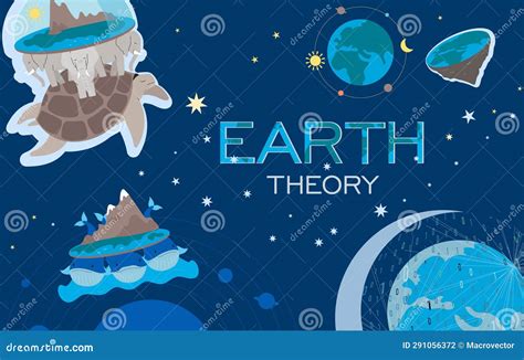 Theory Of Flat Earth Flat Earth In Space With Sun And Moon Vs Spherical Earth Vector