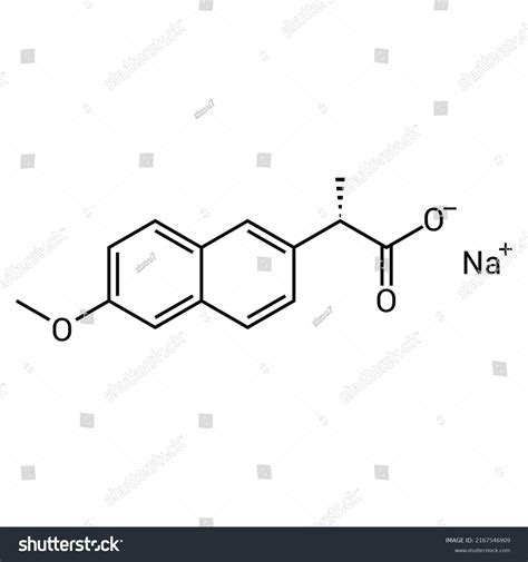 Chemical Structure Naproxen Sodium C14h13nao3 Stock Vector Royalty