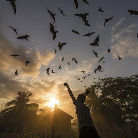 Sri Lanka Bat Flies Overhead Stock Illustration Illustration Of Park