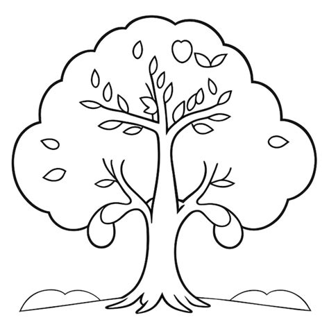 Premium Vector A Cute Apple Tree Simple Coloring Book Imagenot Too