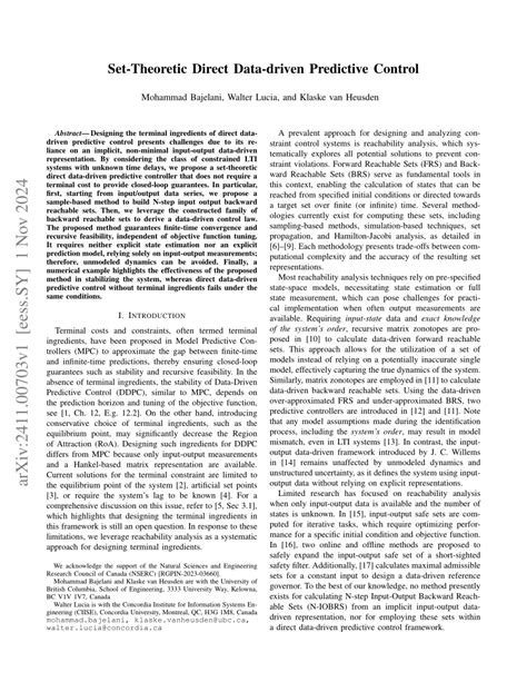 Pdf Set Theoretic Direct Data Driven Predictive Control