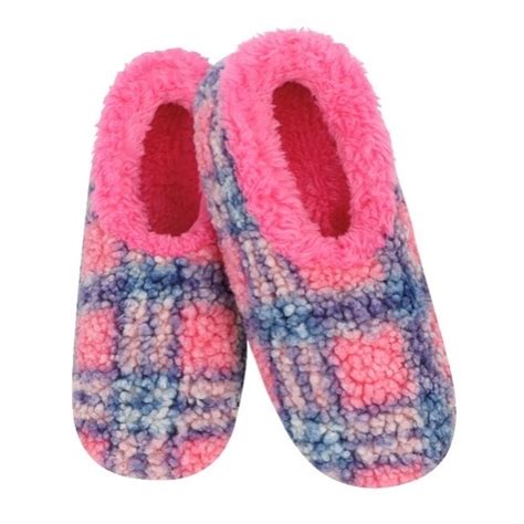 Slumbies Ladies Preppy Plaid Pink And Blue