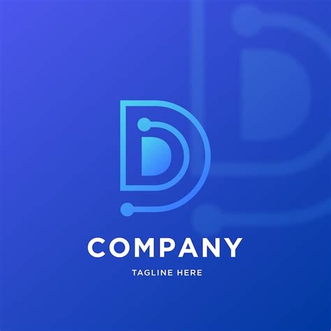 Premium Vector Gradient D Tech Logo Template