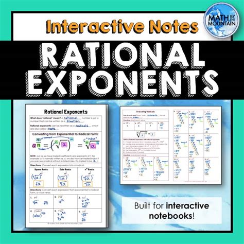 Rational Exponents Notes Converting And Evaluating By Math By The