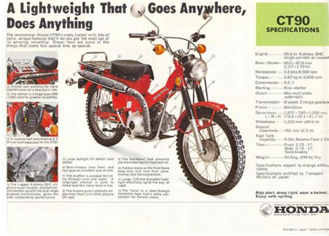 Honda Trail Ct90 Website Honda Trail Ct90 Ad A Light Weight That