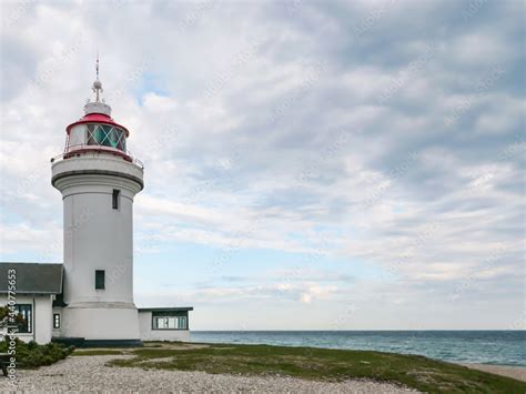 Lighthouse Tower On A Beach The Lighthouse Sletterhage Fyr Was Built In 1894 And Is Still