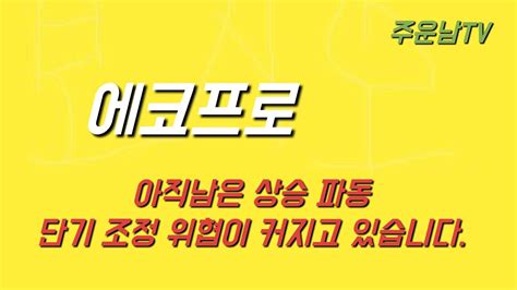 에코프로 주가 추세 분석 고점돌파와 상승 지속 향후 주가는 Youtube