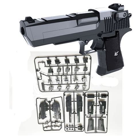 Diy Building Blocks Toy Gun Desert Eagle Assembly Outdoor Fun Toy Can