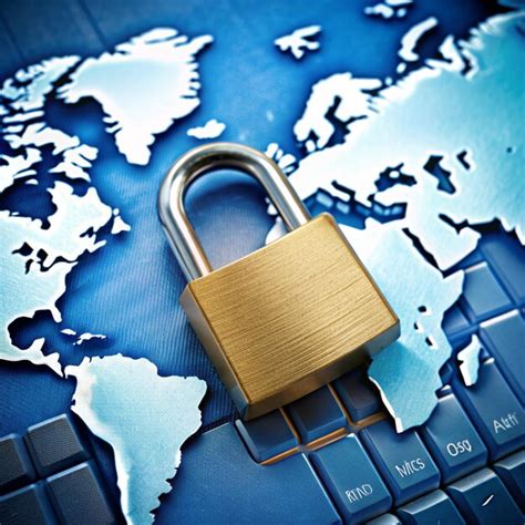 Premium Photo Securing Global Connectivity Lock And World Map On