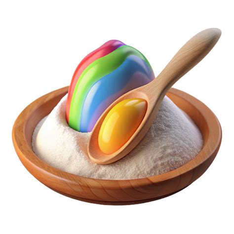 Rainbow Egg In Wooden Bowl With Powder 54717326 Png