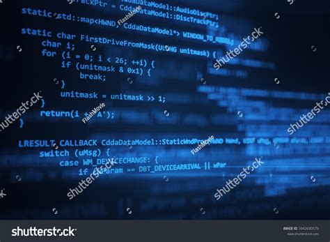 Programming Code Works Through Computer Screen Stock Illustration
