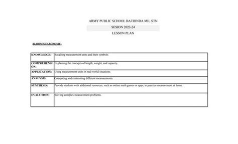 Maths Class 4 Ch Data Handling Lesson Plandocx Educational