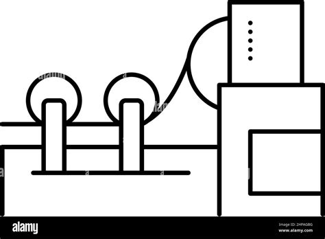 Paper Rolling System Line Icon Vector Illustration Stock Vector Image