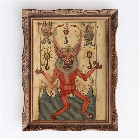 Medieval Red Devil Art Print Gothic Home Decor Digital Download