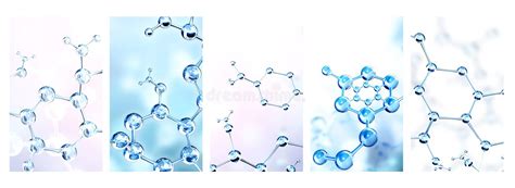 Set Of Banners With Abstract Molecular Structure Stock Illustration Illustration Of Biology