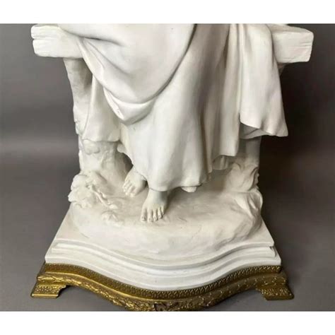 19th Century Antique Victorian Bisque Sculpture Statue Of Joan Of Arc