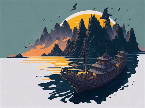 A Ship In The Sea Background Wallpapers Ship Sea Background Image